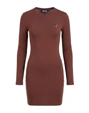 Just Cavalli Cotton And Elastane Long Sleeve Mini Dress