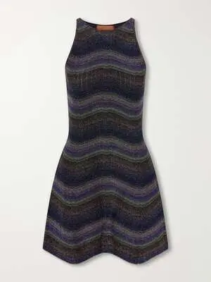 Missoni Metallic Striped Crochet-knit Mini Dress - Multi