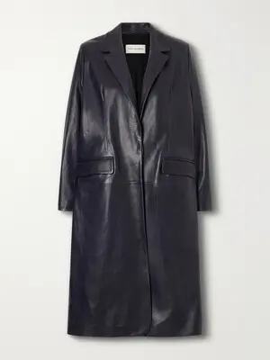 Nour Hammour Isaline Leather Coat - Blue