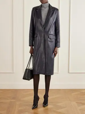 Nour Hammour Isaline Leather Coat