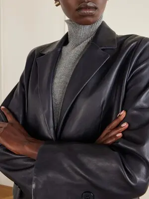 Nour Hammour Isaline Leather Coat