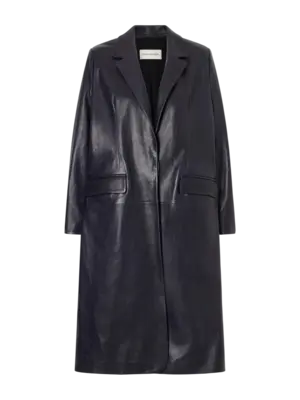 Nour Hammour Isaline Leather Coat - Blue