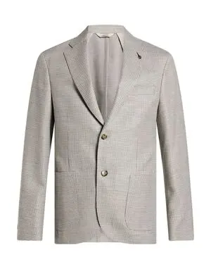 PAOLONI Blazer Size Virgin Wool, Silk, Linen