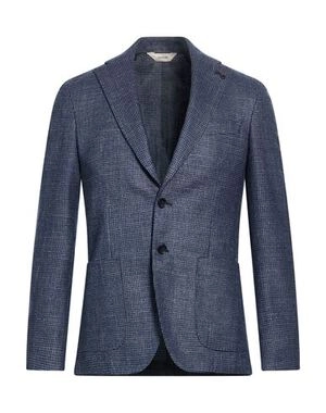 PAOLONI Man Blazer Light Grey Size 38 Virgin Wool, Silk, Linen Navy
