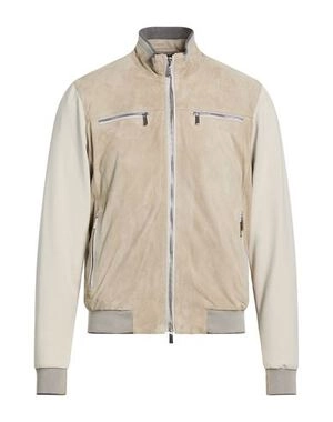 MOORER Ovine Leather Bomber Jacket - Grey