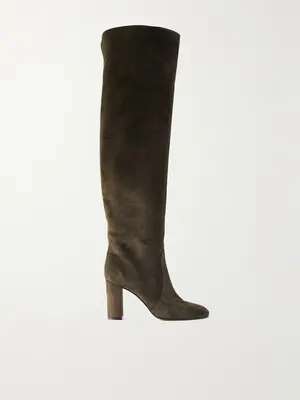 GIANVITO ROSSI Glen Cuissard 85 Over-the-knee Suede Boots - Green