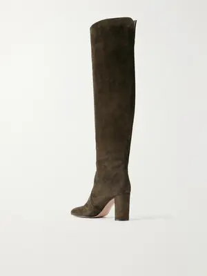 GIANVITO ROSSI Glen Cuissard 85 Over-the-knee Suede Boots - Green