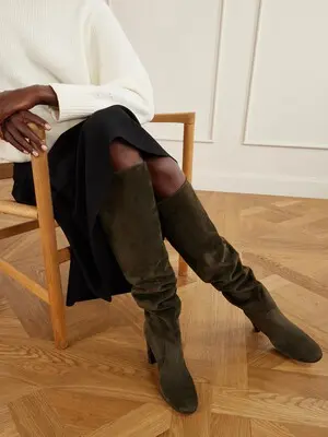 GIANVITO ROSSI Glen Cuissard 85 Over-the-knee Suede Boots - Green