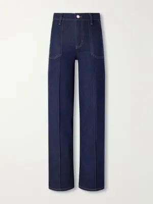 FRAME Le Slim Palazzo Pintuck Pocket High-rise Wide-leg Jeans