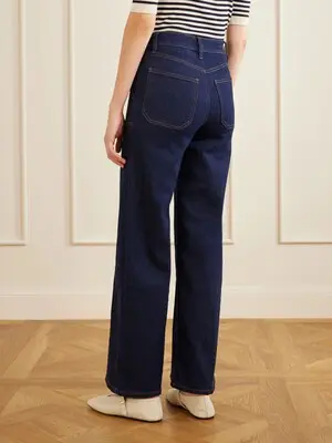 FRAME Le Slim Palazzo Pintuck Pocket High-rise Wide-leg Jeans