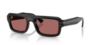 Ray-ban Rectangular Full Rim Sunglasses - Noir