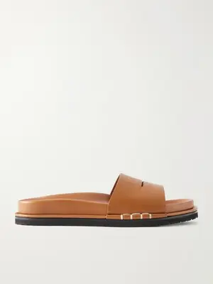JW Anderson Fussbett Leather Slides - Brown