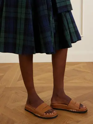 JW Anderson Fussbett Leather Slides - Brown