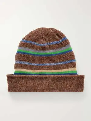 MAISON MARGIELA Stripped Cotton And Wool-blend Beanie