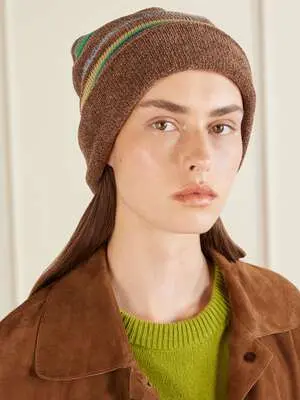 MAISON MARGIELA Stripped Cotton And Wool-blend Beanie