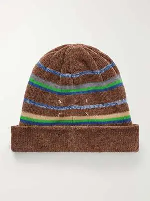 MAISON MARGIELA Stripped Cotton And Wool-blend Beanie