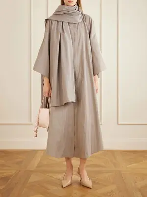 Magda Butrym Cotton-blend Trench Coat With Tonal Scarf