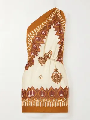 Johanna Ortiz Sun Traveller Printed Cotton-voile Mini Dress - Orange