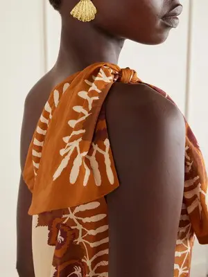 Johanna Ortiz Sun Traveller Printed Cotton-voile Mini Dress - Orange