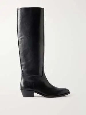 JUDE Den 35 Leather Knee Boots - Black