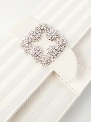 Manolo Blahnik Capri Crystal-embellished Silk-jacquard Clutch