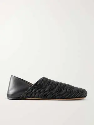 JW Anderson Woven Leather Mules - Black
