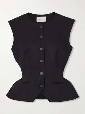 Magda Butrym Silk And Cashmere-blend Crepe Vest - Black