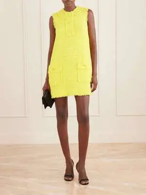 Dolce & Gabbana Satin-trimmed Tweed Mini Dress