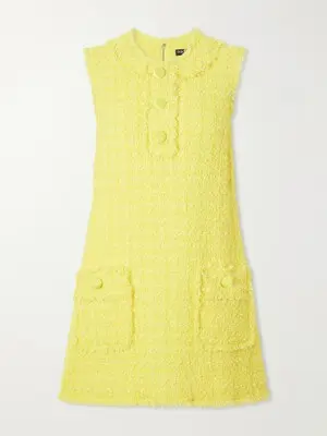 Dolce & Gabbana Sleeveless Tweed Mini Dress - Yellow