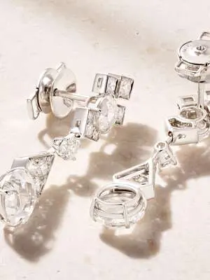 DAVID MORRIS Sempertino 18-karat White Diamond Earrings