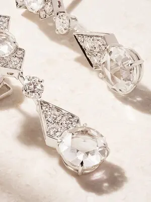 DAVID MORRIS 18-karat White Diamond Earrings