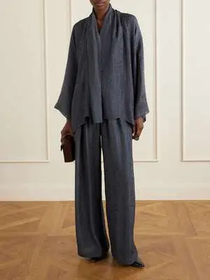 CORTANA Anhelo Crinkled Silk-charmeuse Jacket