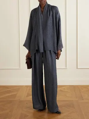 CORTANA Anhelo Crinkled Silk-charmeuse Kimono Jacket