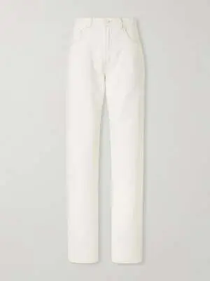AMI Paris Mid-rise Wide-leg Jeans - Cream