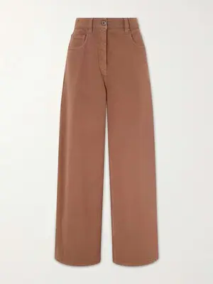 Brunello Cucinelli Embellished High-rise Wide-leg Jeans