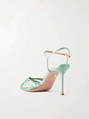 AQUAZZURA Serenity 85 Knotted Satin Sandals