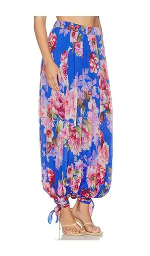 Hemant & Nandita Floral Print Harem Pants - Blue
