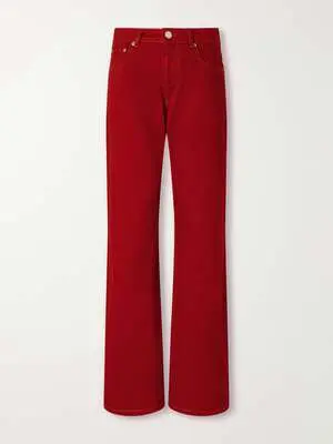 AMI Paris Mid-rise Wide-leg Jeans - Red