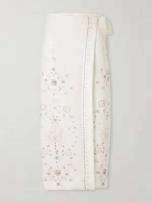 Agua Bendita Litoral Playa Printed Linen Coverup - Neutrals