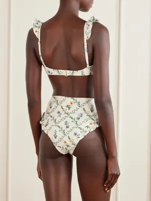 Agua Bendita Floral-print Bikini Top