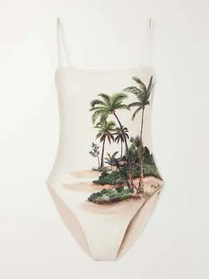 Agua Bendita Durazno Arena Printed Recycled Swimsuit - Cream