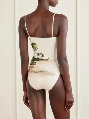 Agua Bendita Durazno Arena" Printed Recycled Swimsuit