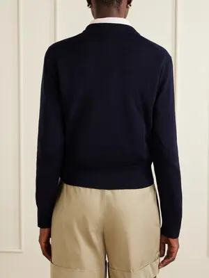 AMI Paris Embroidered Wool Cardigan