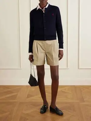 AMI Paris Embroidered Wool Cardigan