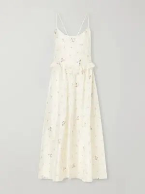Alessandra Rich Floral-print Silk Taffeta Midi Dress