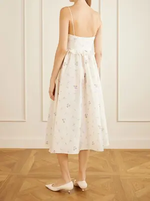 Alessandra Rich Floral-print Silk Taffeta Midi Dress
