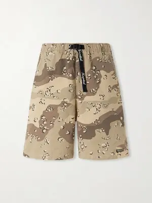 Kapital Straight-leg Herringbone Camouflage Cotton Shorts - Neutrals