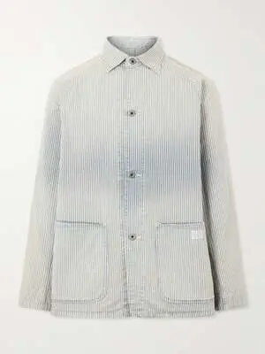 Kapital Liberty Striped Denim Overshirt - Blue
