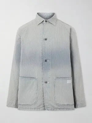 Kapital Liberty Striped Denim Overshirt - Blue