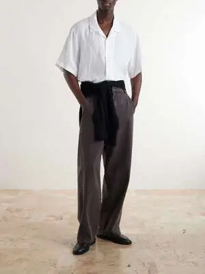 JAMES PERSE Convertible-collar Linen Shirt